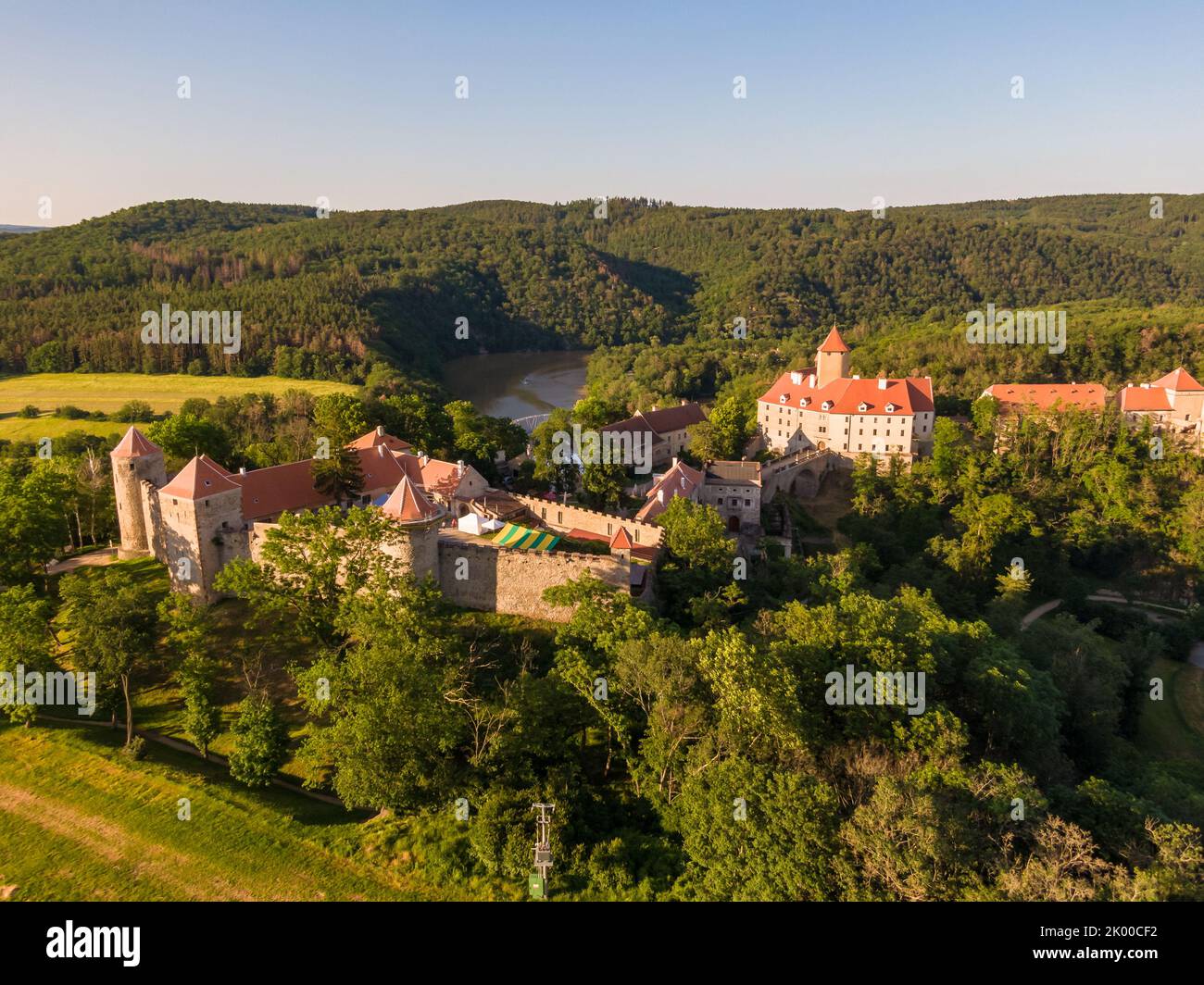 Aerial photo of Veveri castle near Brno city. South Moravia region ...