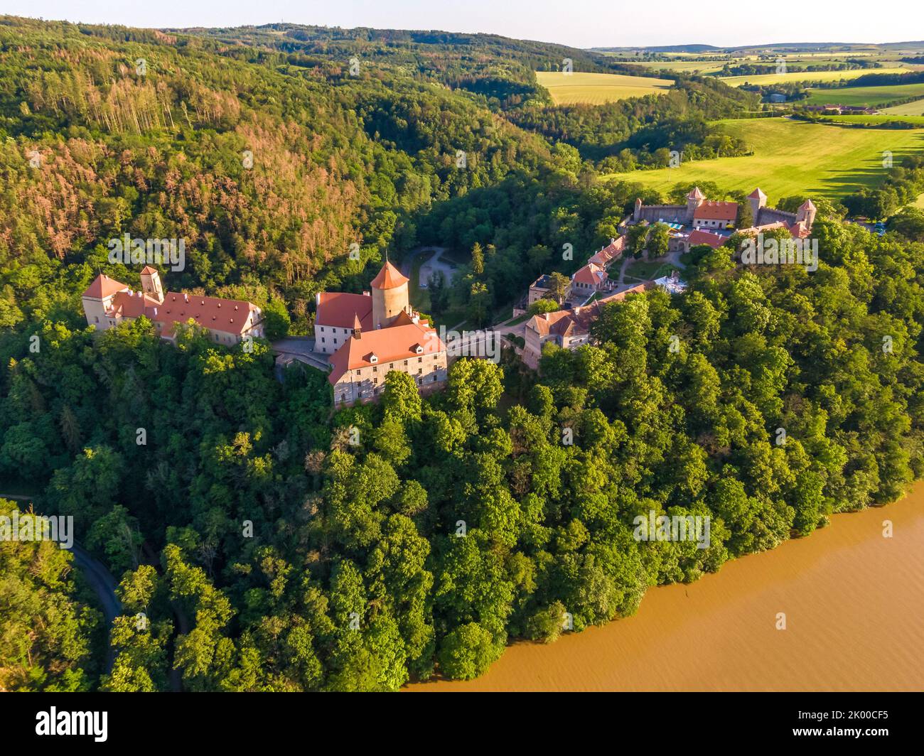 Aerial photo of Veveri castle near Brno city. South Moravia region ...