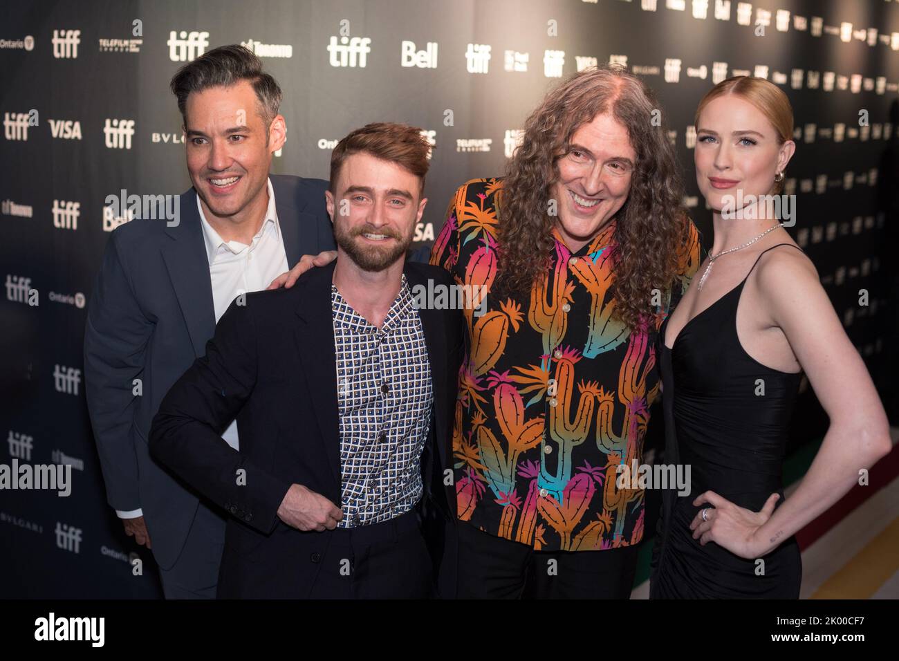 (L-R) Director Eric Appel actor Daniel Radcliffe, Weird Al Yankovic and ...
