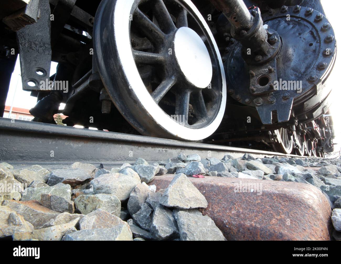 Old train wheels on the railway Stock Photo - Alamy