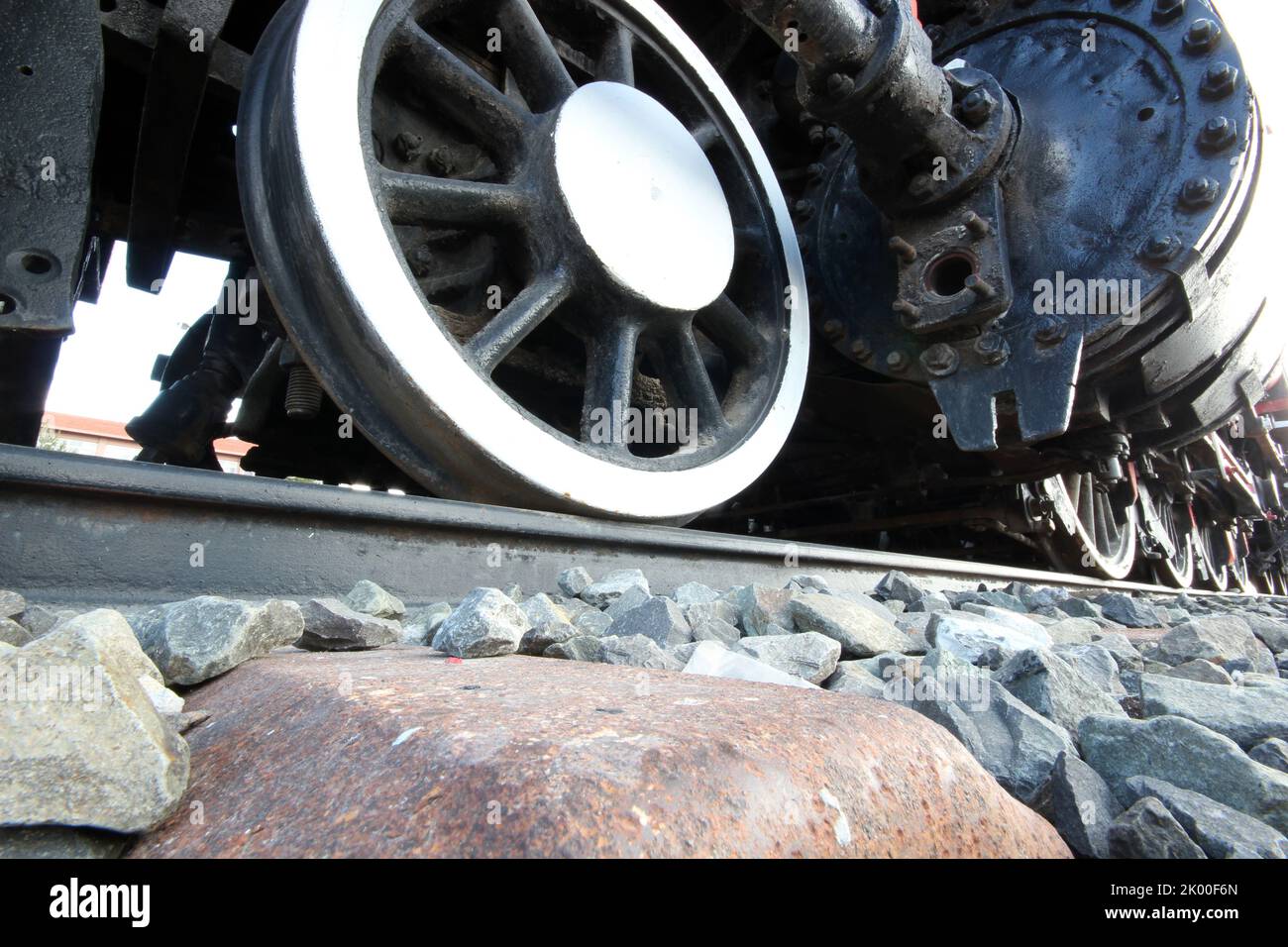 Old train wheels on the railway Stock Photo - Alamy
