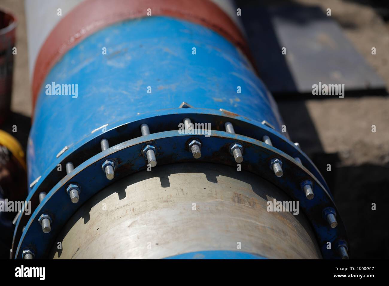 Shallow depth of field (selective focus) details with a metallic ...