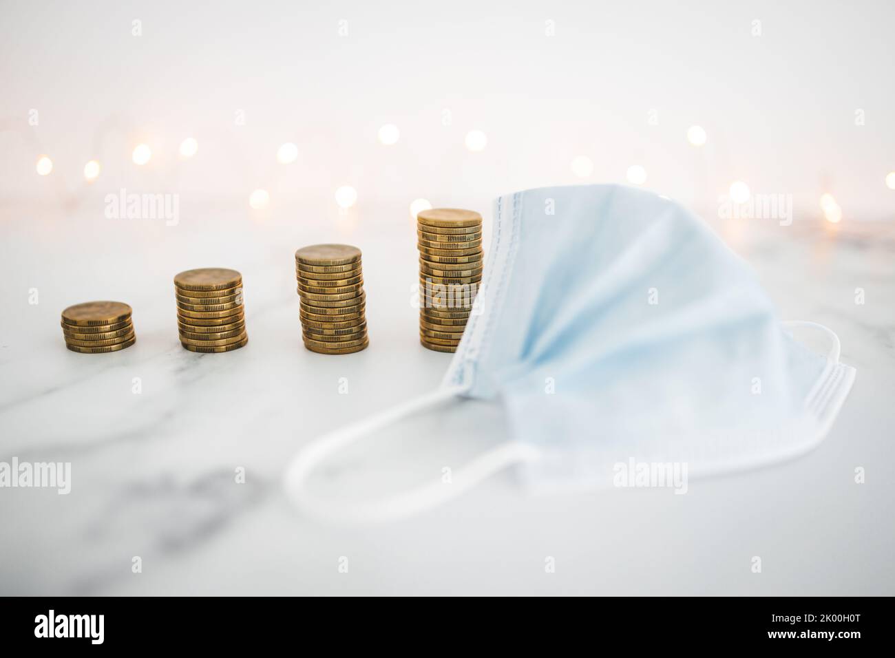 increase in prices and inflation after the Covid-19 pandemic, stacks of ...