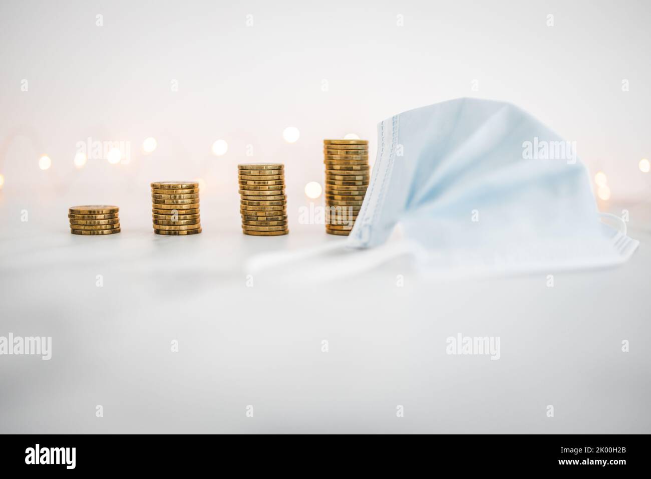 increase in prices and inflation after the Covid-19 pandemic, stacks of ...