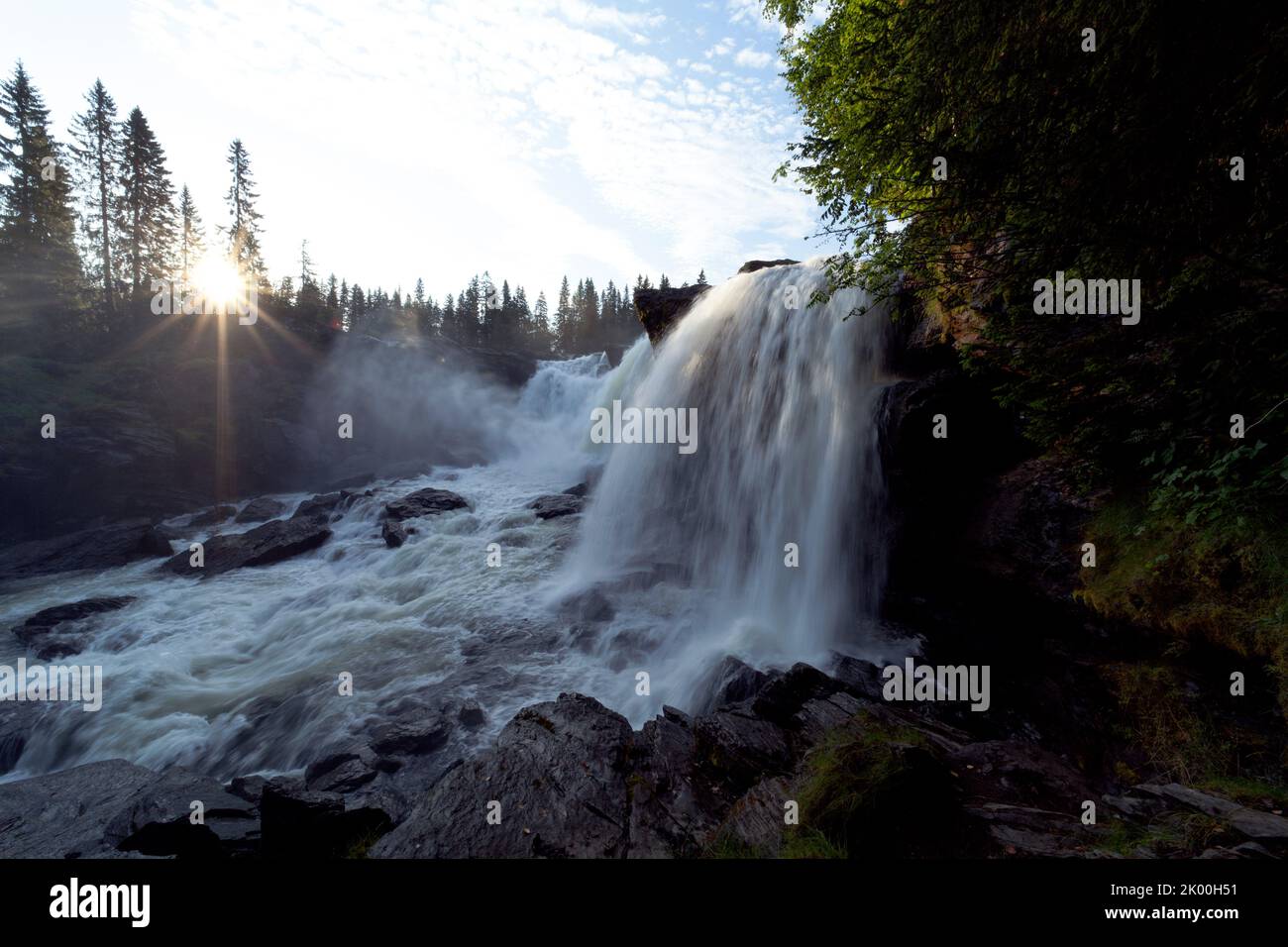 Mighty huge waterfall in the forest hi-res stock photography and images ...