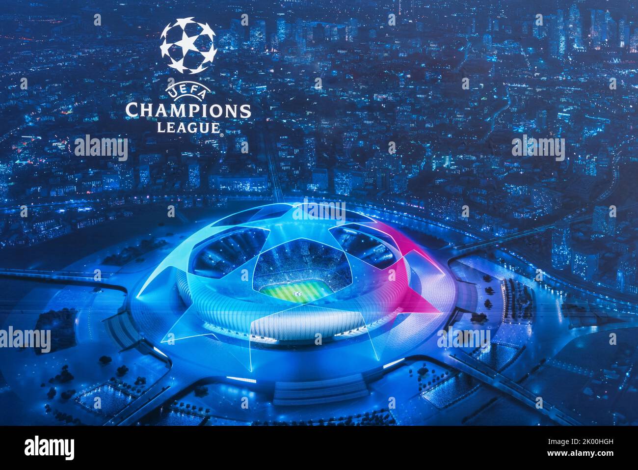 View of the poster on the wall of the Dragao en Oporto stadium ...