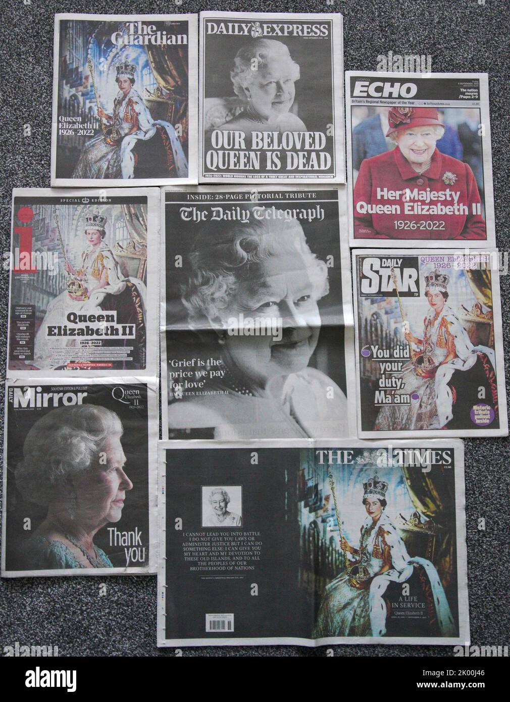 Some of the front pages of newspapers following the death of Queen ...