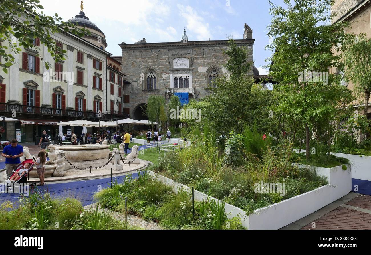 Bergamo old square covered with greenery staging by Cassian Schmidt for ...