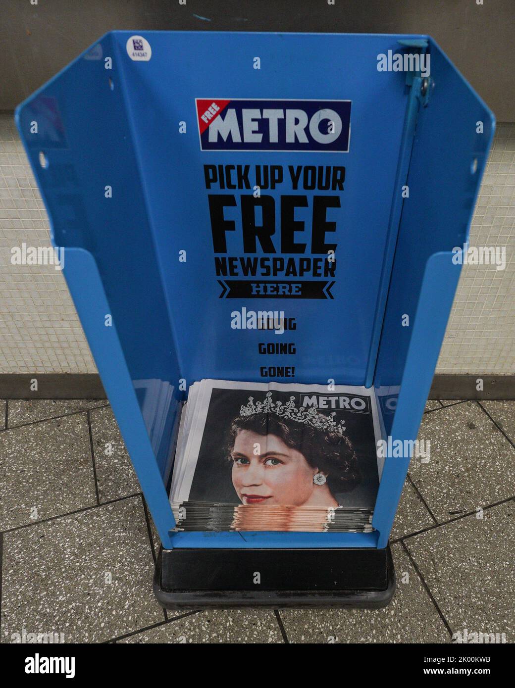 The Metro newspaper has a picture of Her Majesty The Queen on the front ...