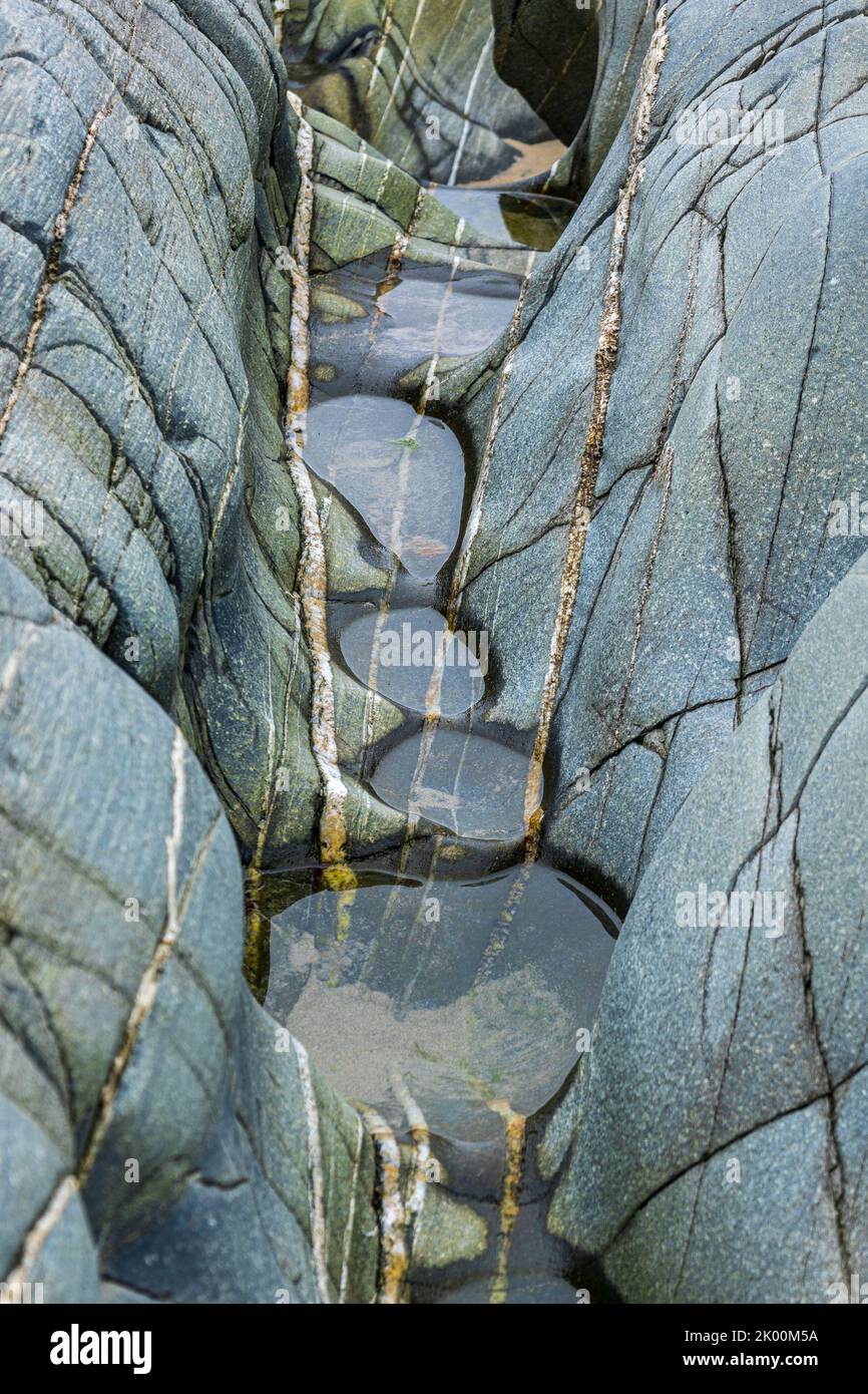 Saligo Bay on the west coast of the Scottish island of Islay is a ...