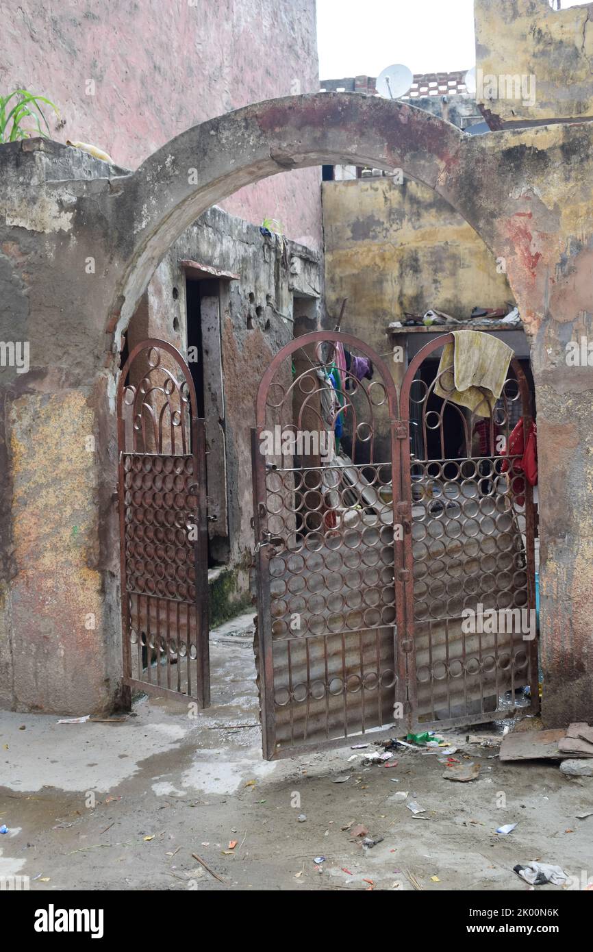 The gate of a rural Indian house Stock Photo - Alamy