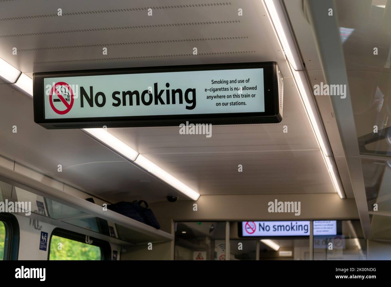 No Smoking message train electonic notice passenger information Abellio ...