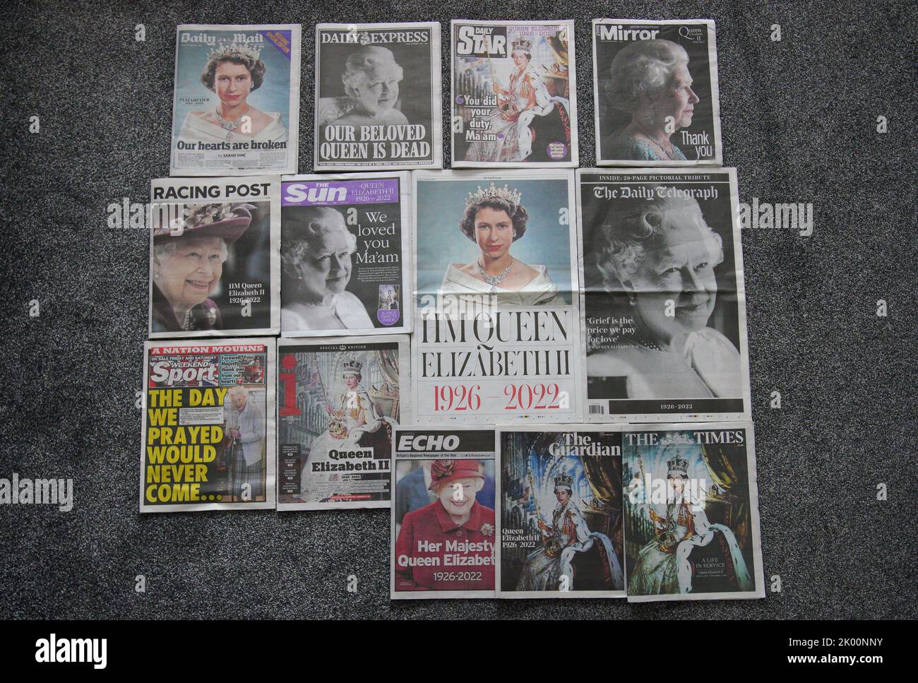 Some of the front pages of newspapers following the death of Queen ...