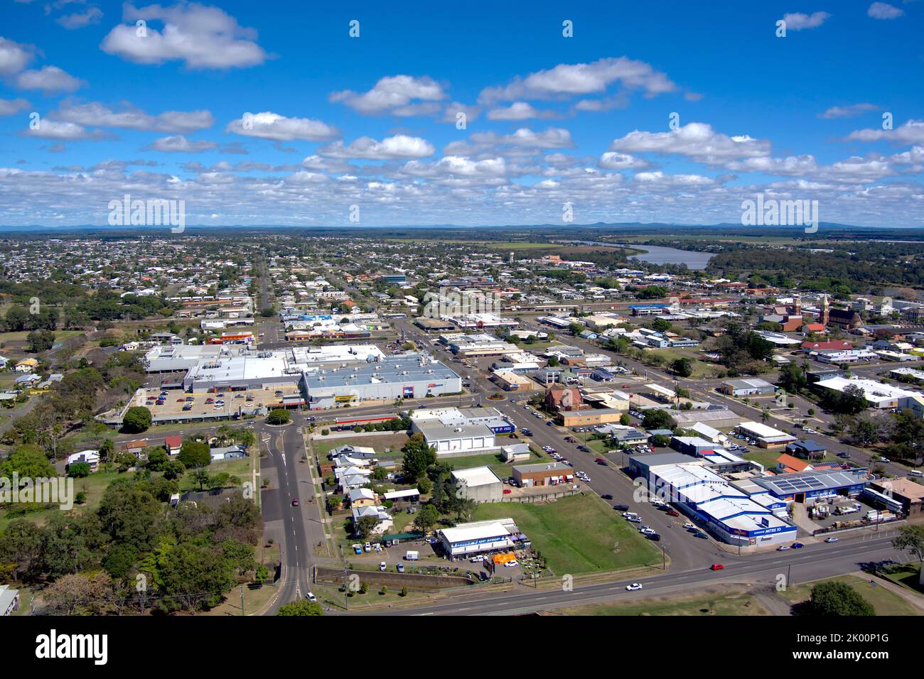 Aerial of Hinkler Place Shopping Centre Bundaberg Queensland Australia ...