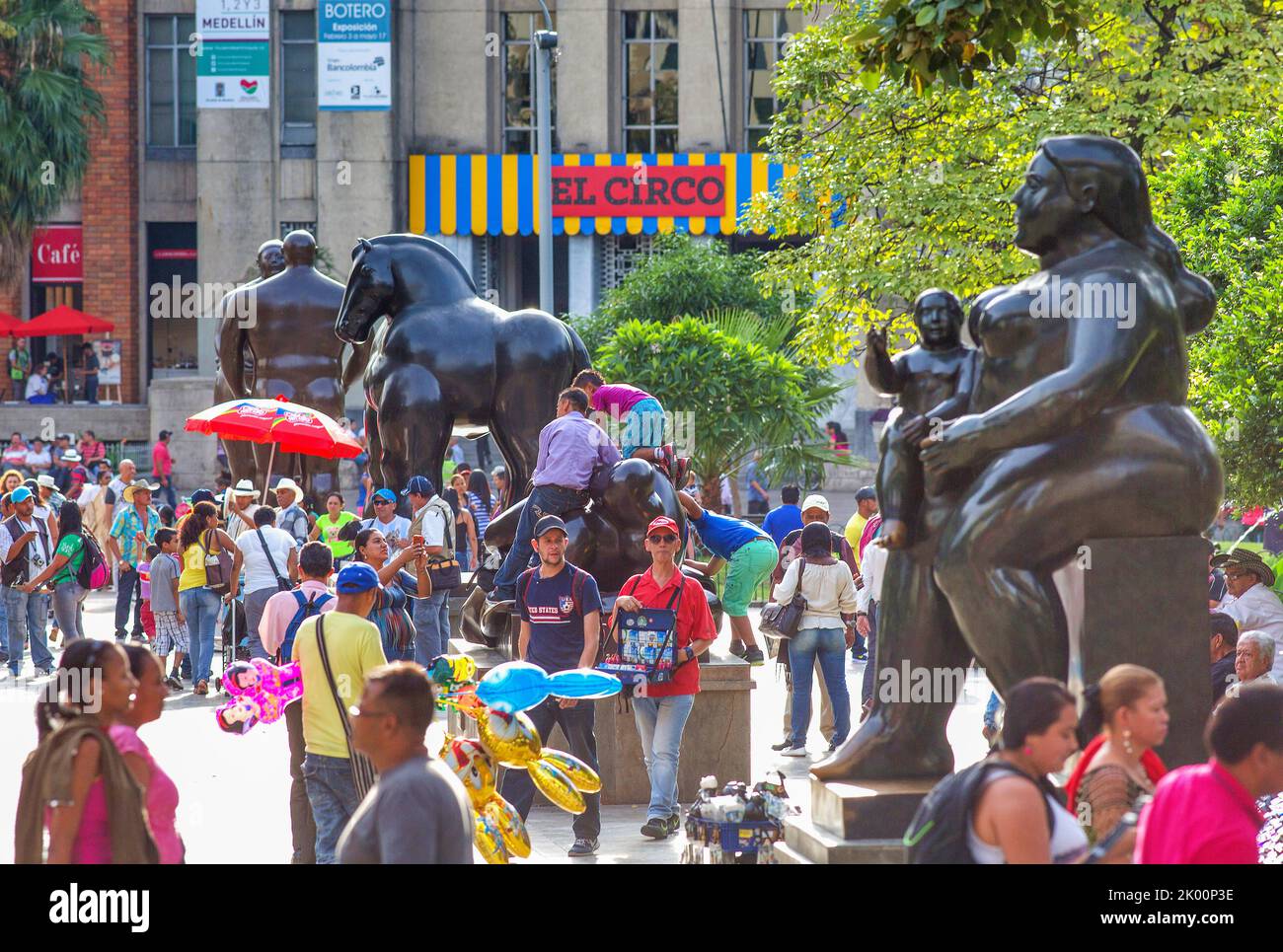 Colombia, Medellin, on Plaza Botero there are 23 statues exposed from ...
