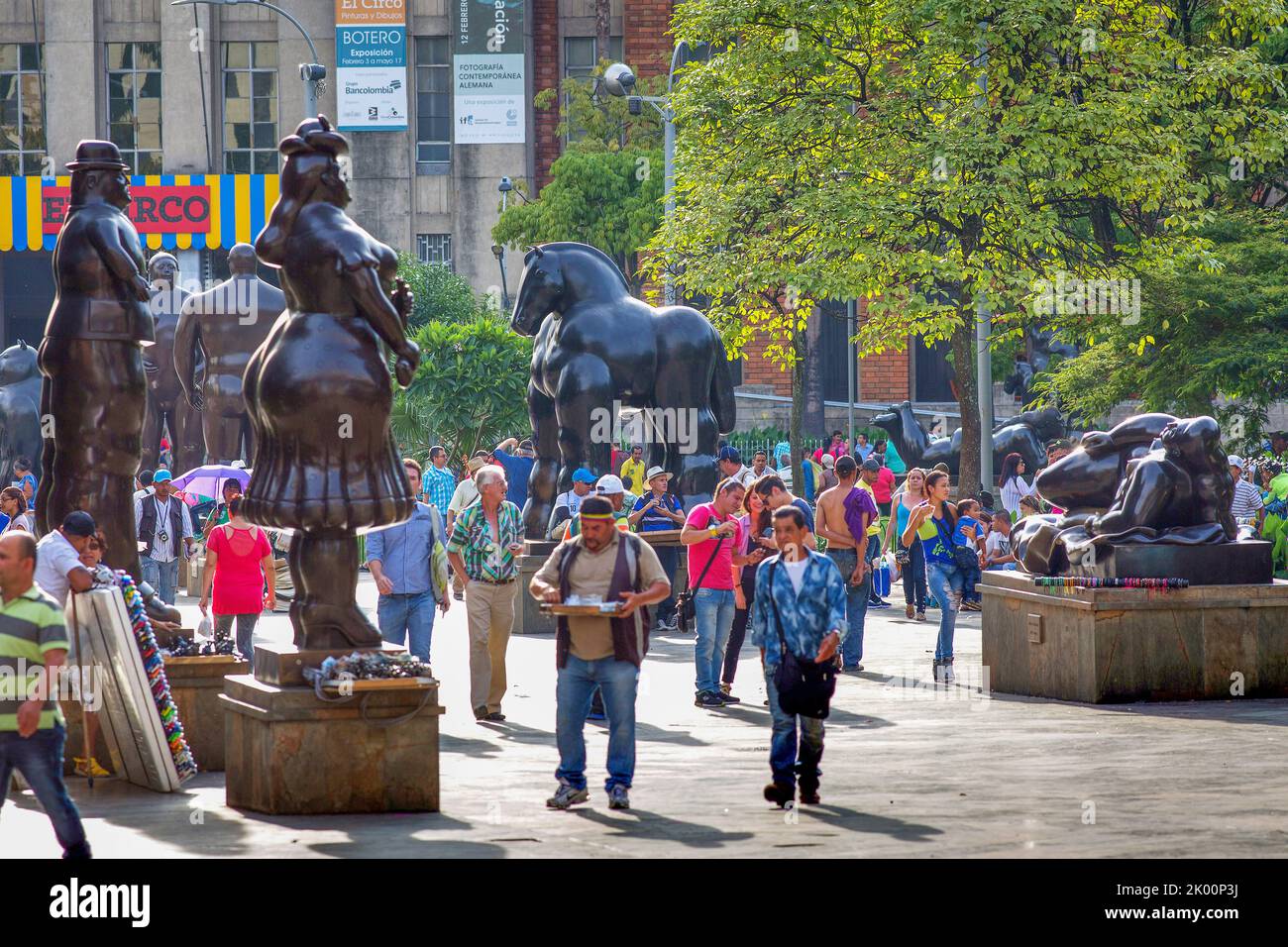 Colombia, Medellin, on Plaza Botero there are 23 statues exposed from ...