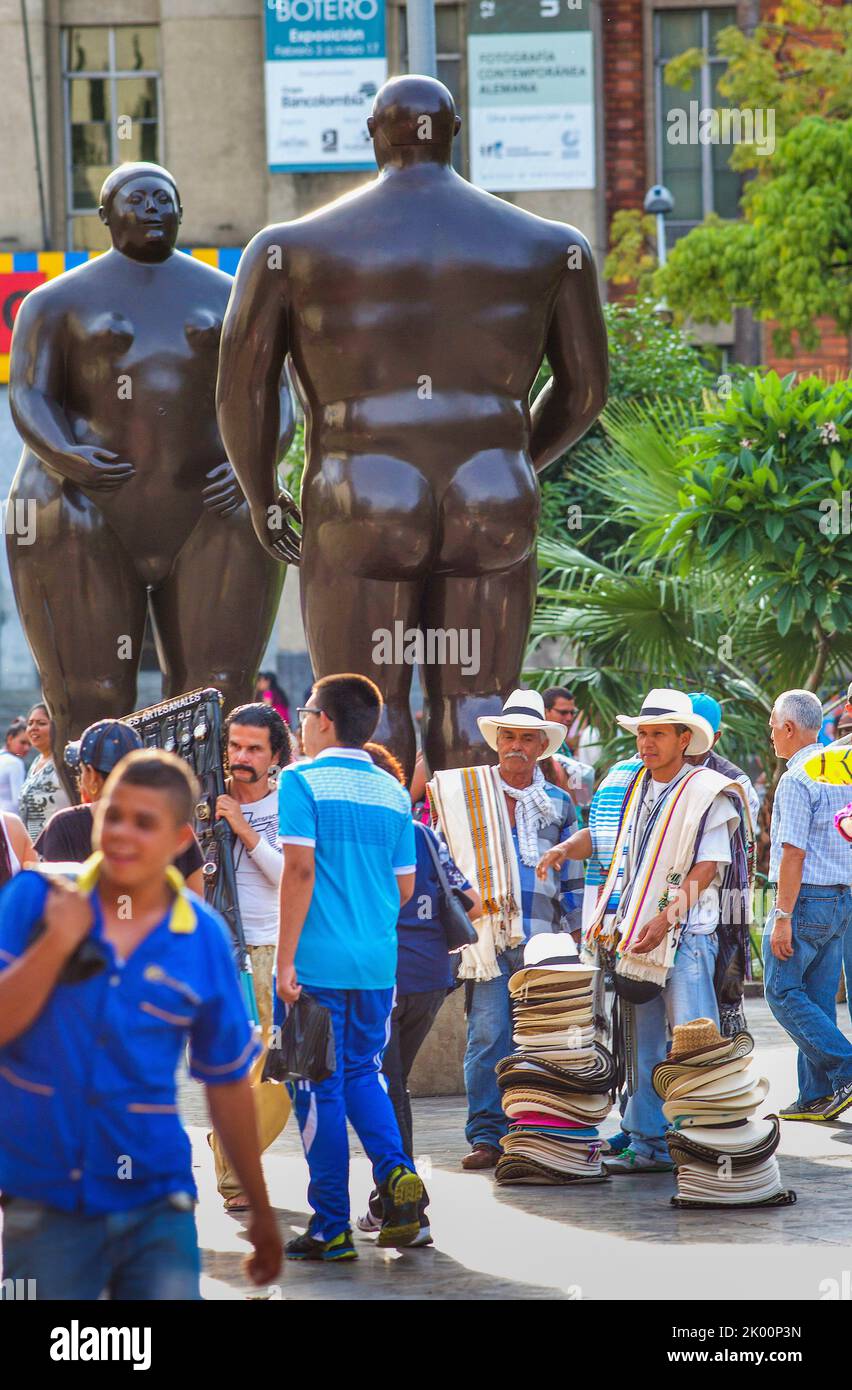 Colombia, Medellin, on Plaza Botero there are 23 statues exposed from ...