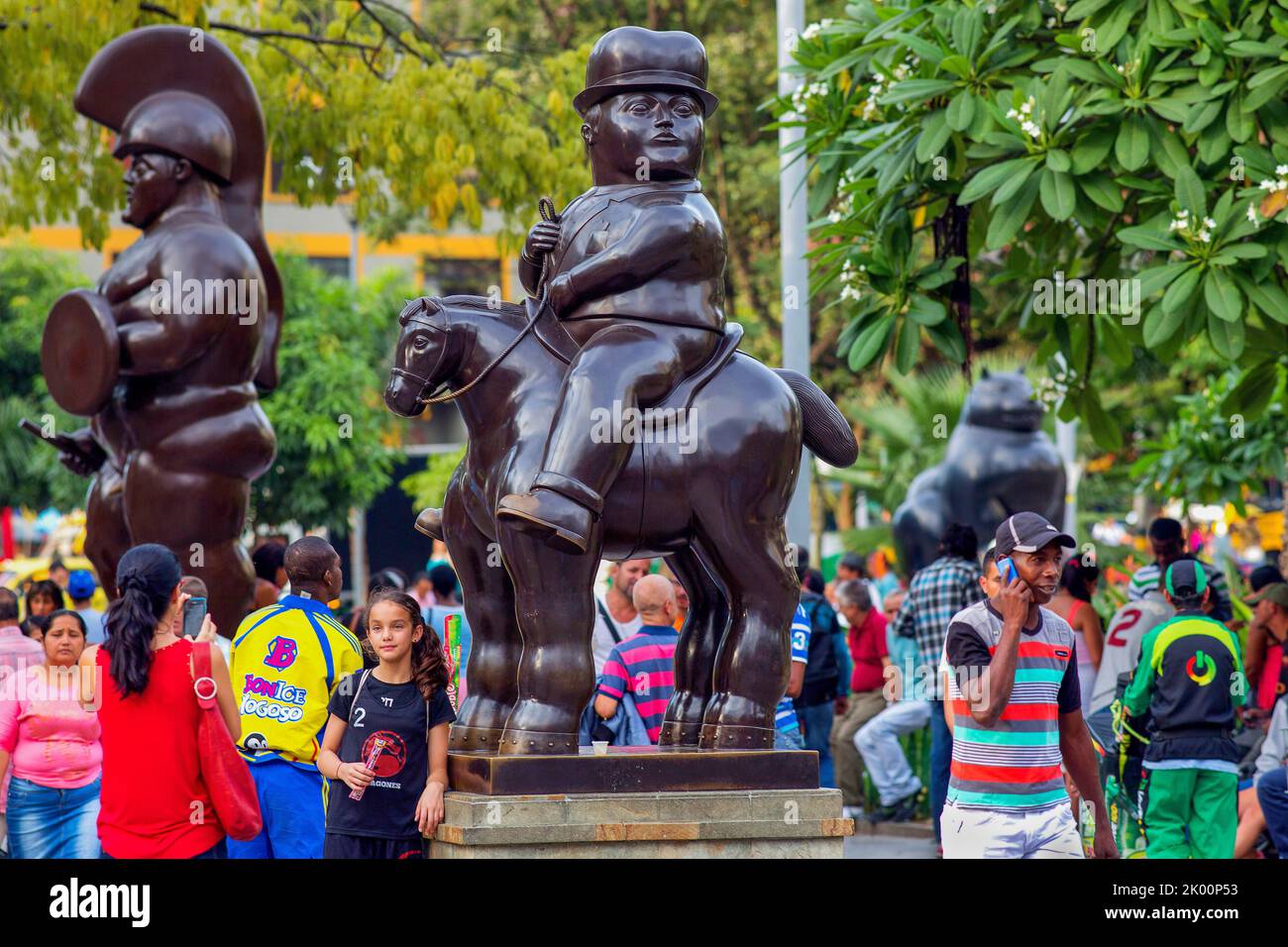 Colombia, Medellin, on Plaza Botero there are 23 statues exposed from ...