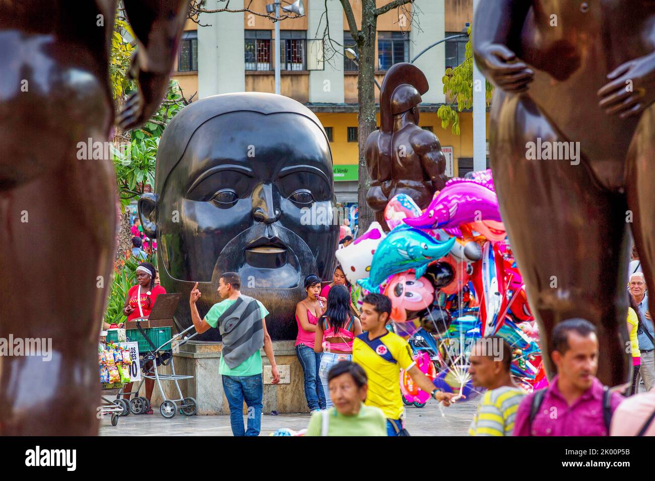 Colombia, Medellin, on Plaza Botero there are 23 statues exposed from ...