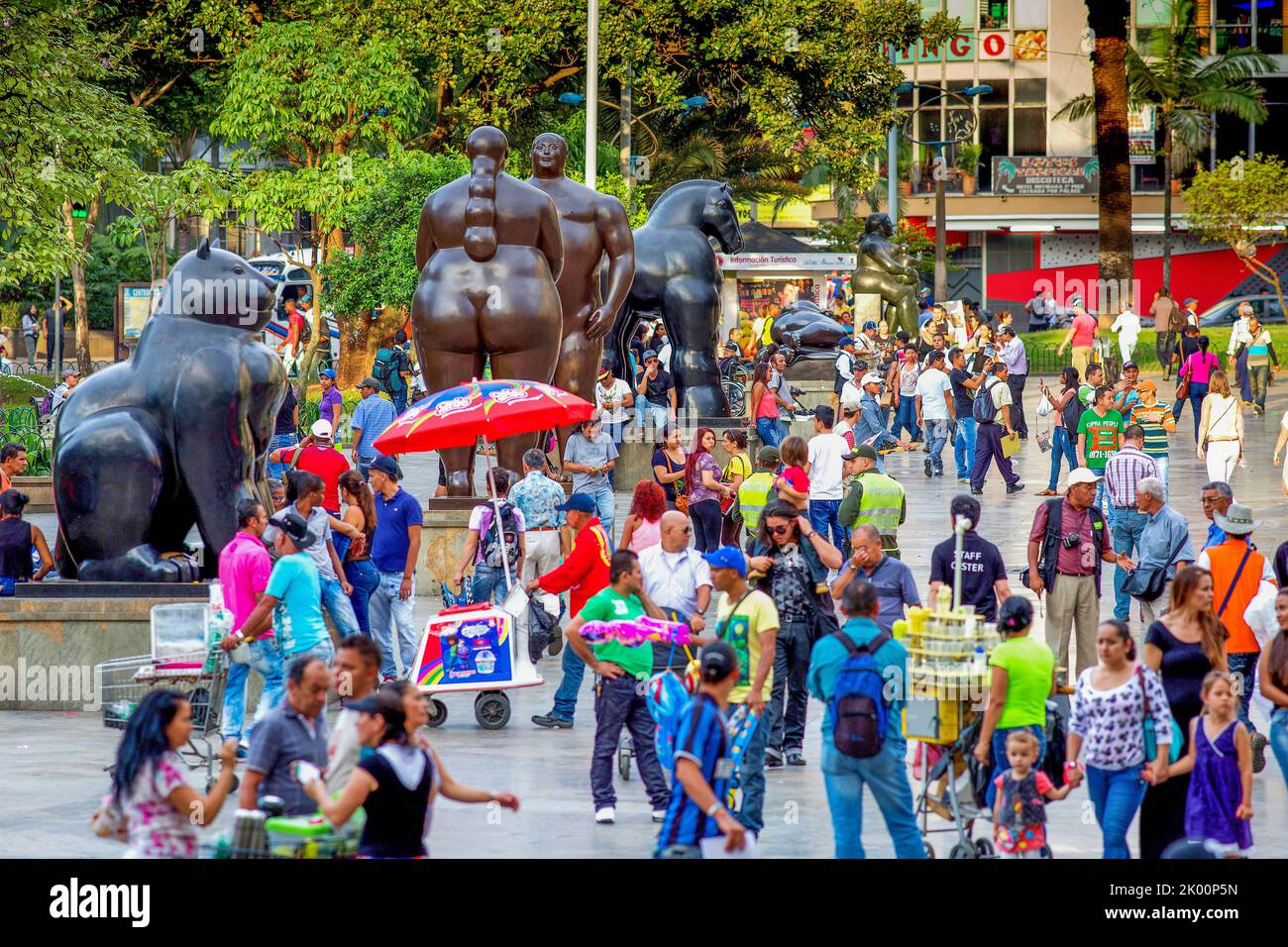 Colombia, Medellin, on Plaza Botero there are 23 statues exposed from ...