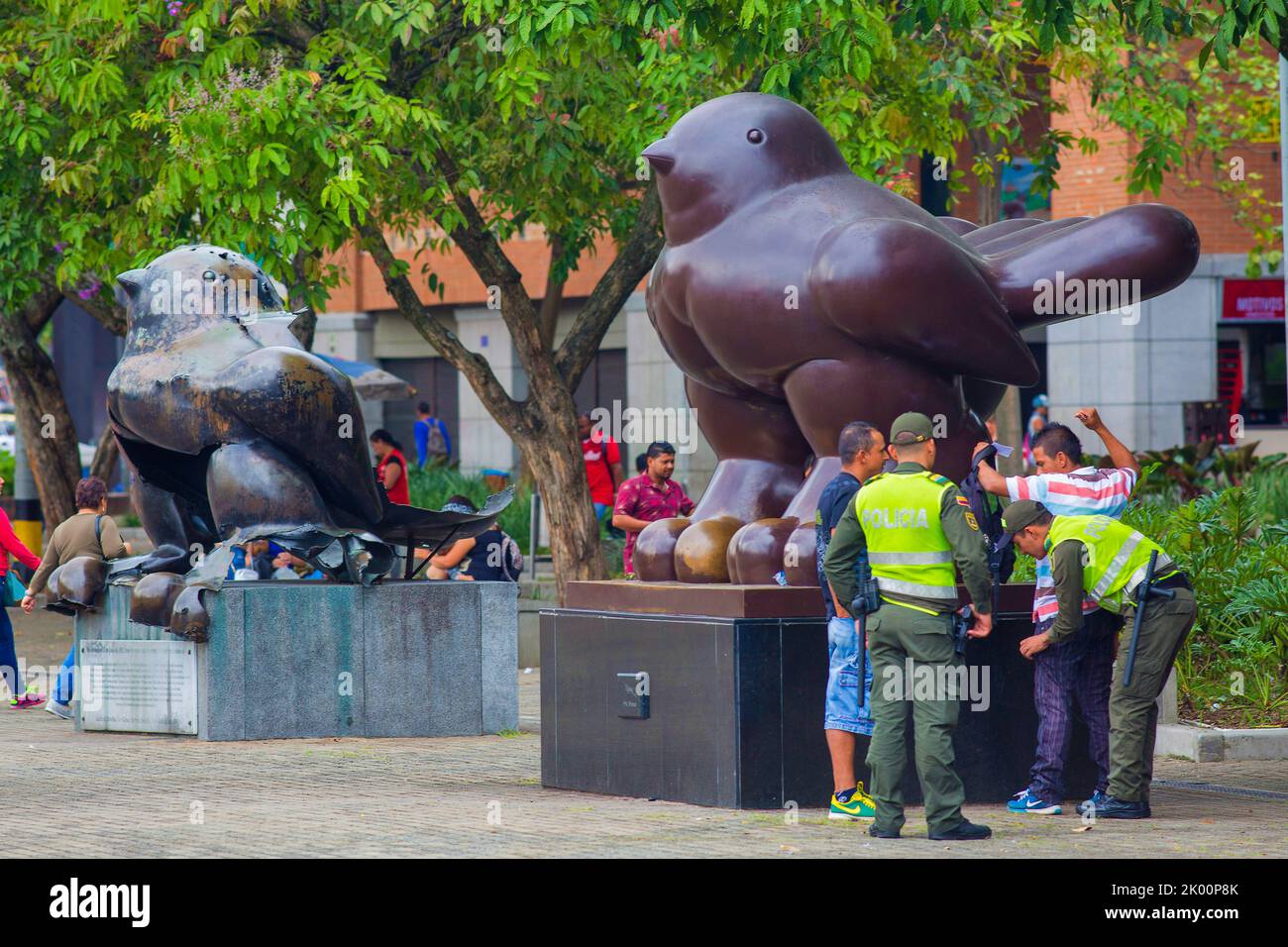 Colombia, Medellin, Pablo Escobar, the drugdealer, bombed a statue from ...