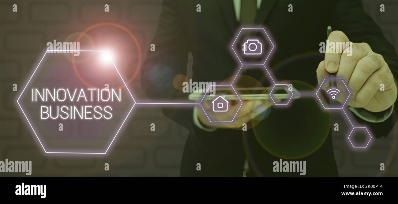 Text showing inspiration Innovation Business. Word Written on Introduce ...