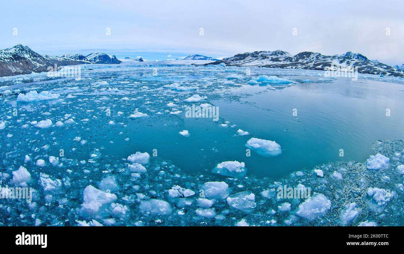 Drift floating Ice and Snowcapped Mountains, Iceberg, Ice Floes, Albert ...