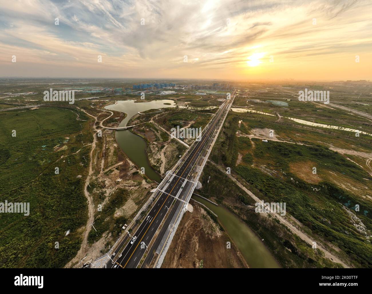 Xiong'an. 8th Sep, 2022. Aerial photo taken on Sept. 8, 2022 shows a ...