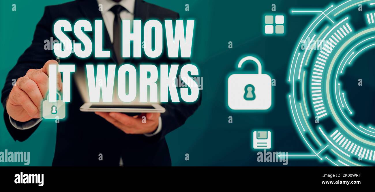 Hand writing sign Ssl How It Workssession key is used to encrypt all ...