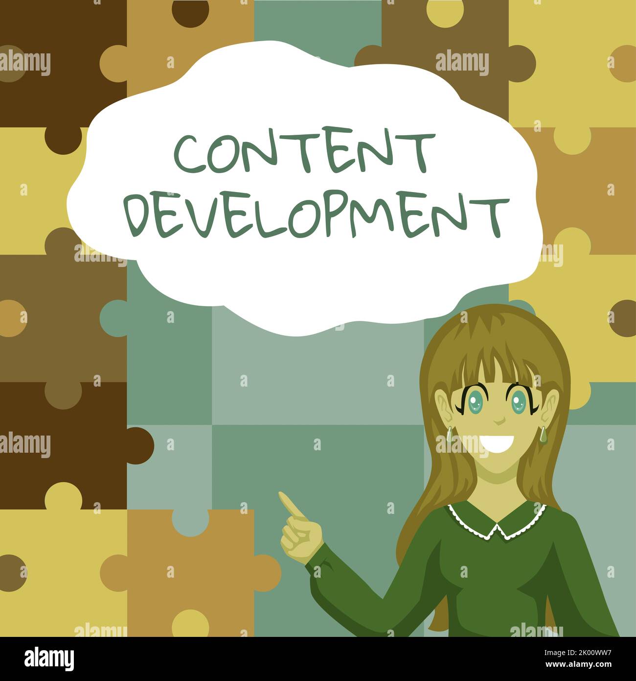 Text caption presenting Content DevelopmentSpecialized in Graphic ...
