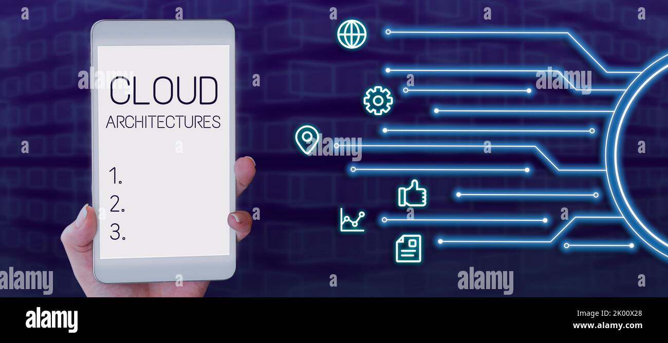 Conceptual display Cloud ArchitecturesVarious Engineered Databases Softwares Applications ...