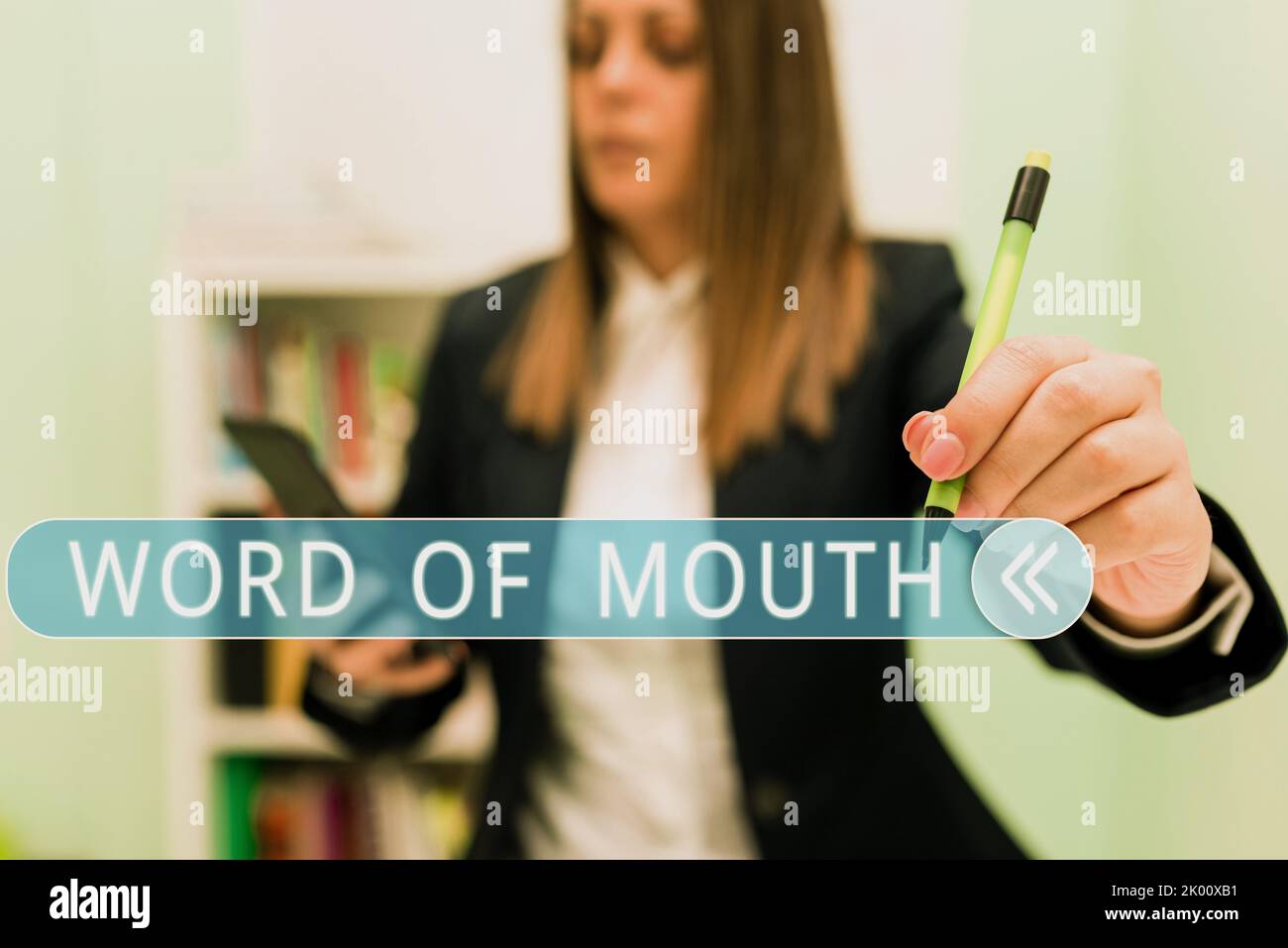 Text caption presenting Word Of Mouth. Word for Oral spreading of ...