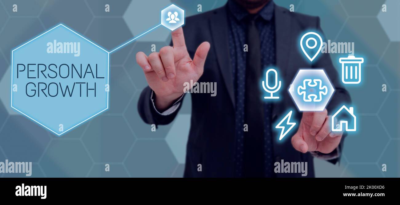 Conceptual display Personal Growthimprove develop your skills qualities ...