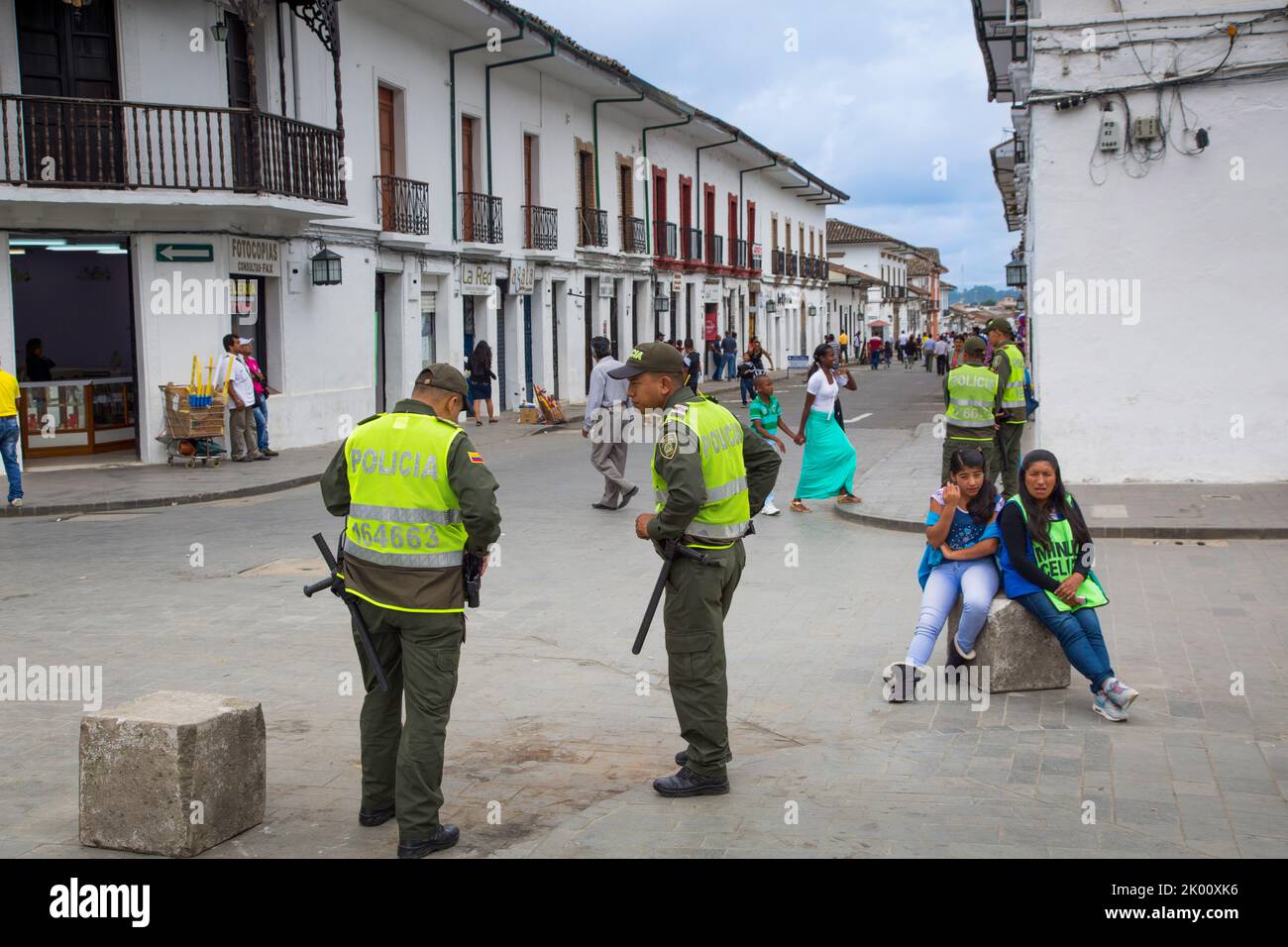 Colombia, Papayan, to keep the city safe police is everywhere Stock ...
