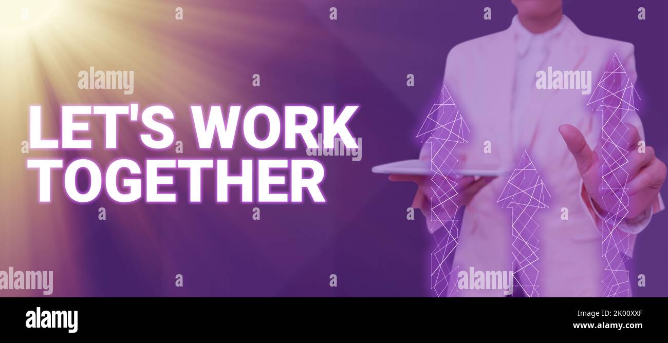 Handwriting text Let S Is Work Together. Business concept Unite and ...