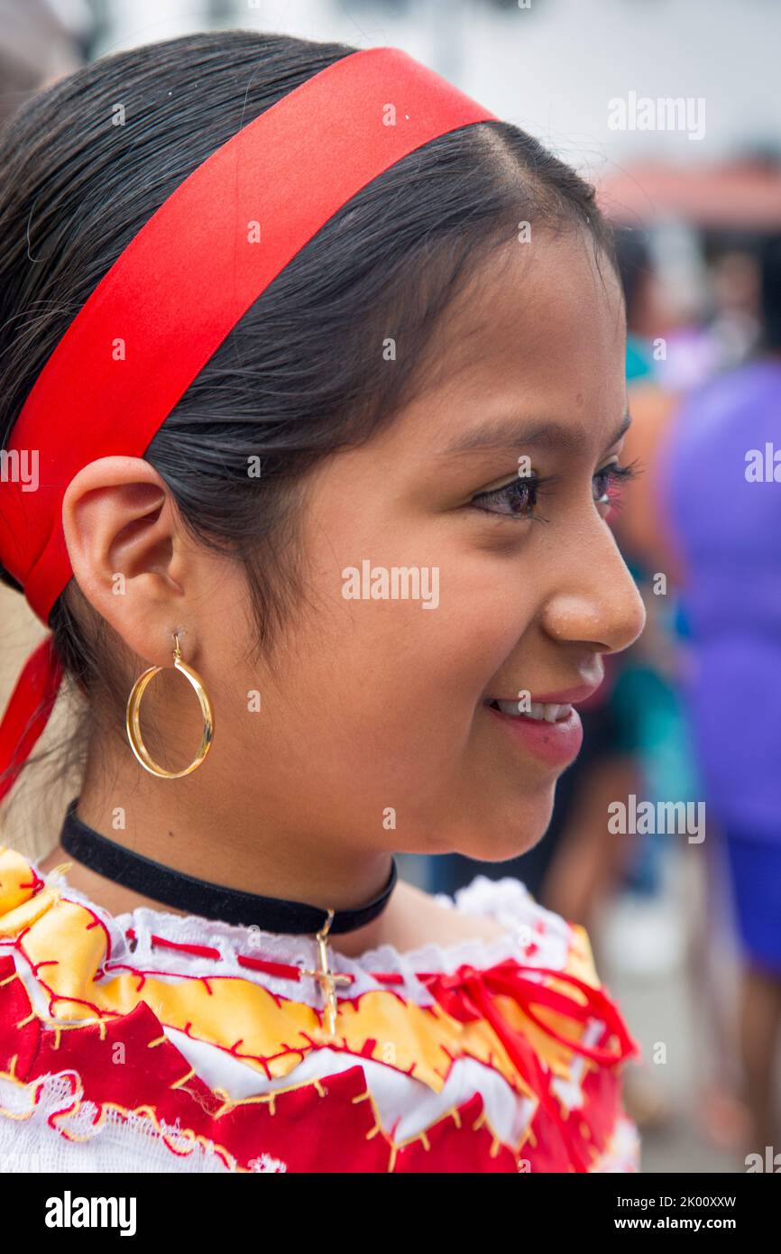 Colombia, Papayan,a week before may 1, women bring the statue of christ ...