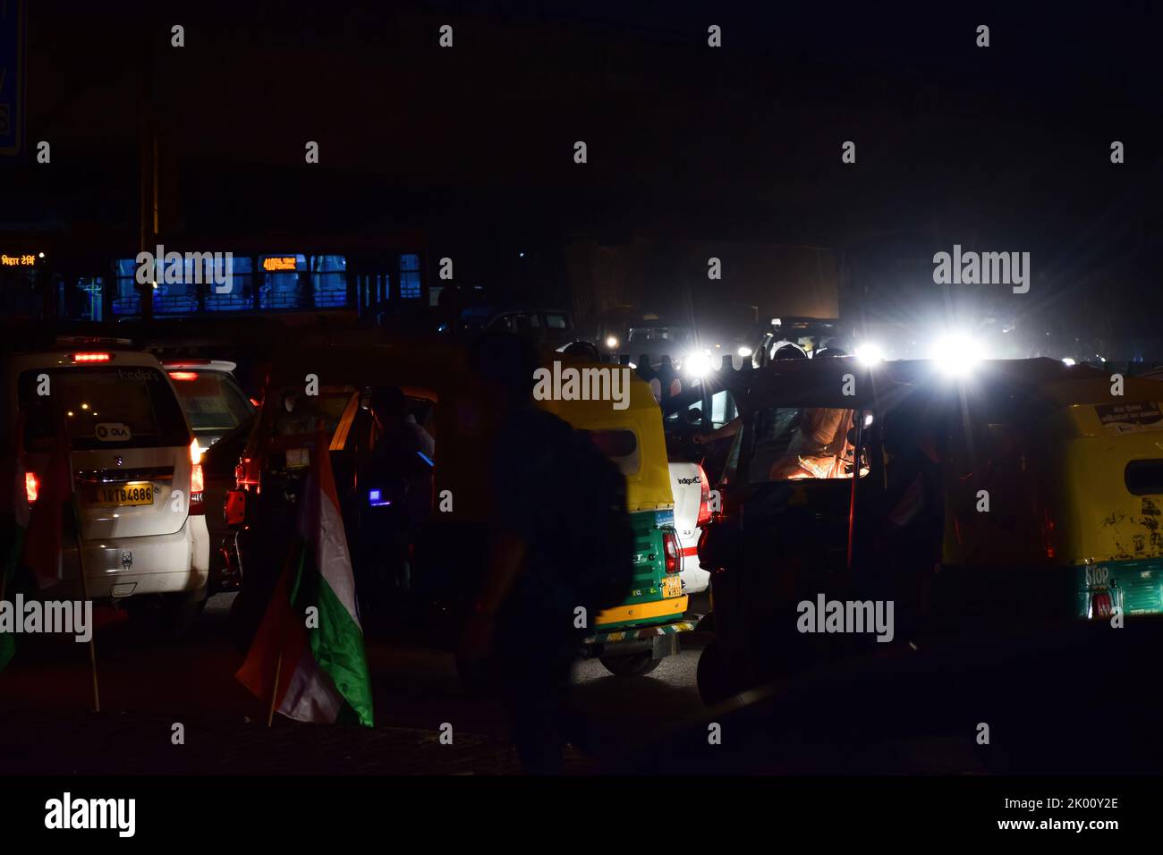 Auto rickshaws in the night in New Delhi,India Stock Photo - Alamy