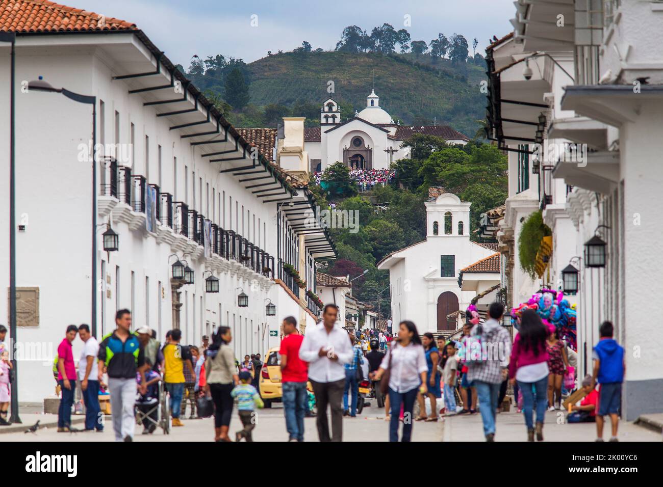 Colombia, Papayan,a week before may 1, women bring the statue of christ ...