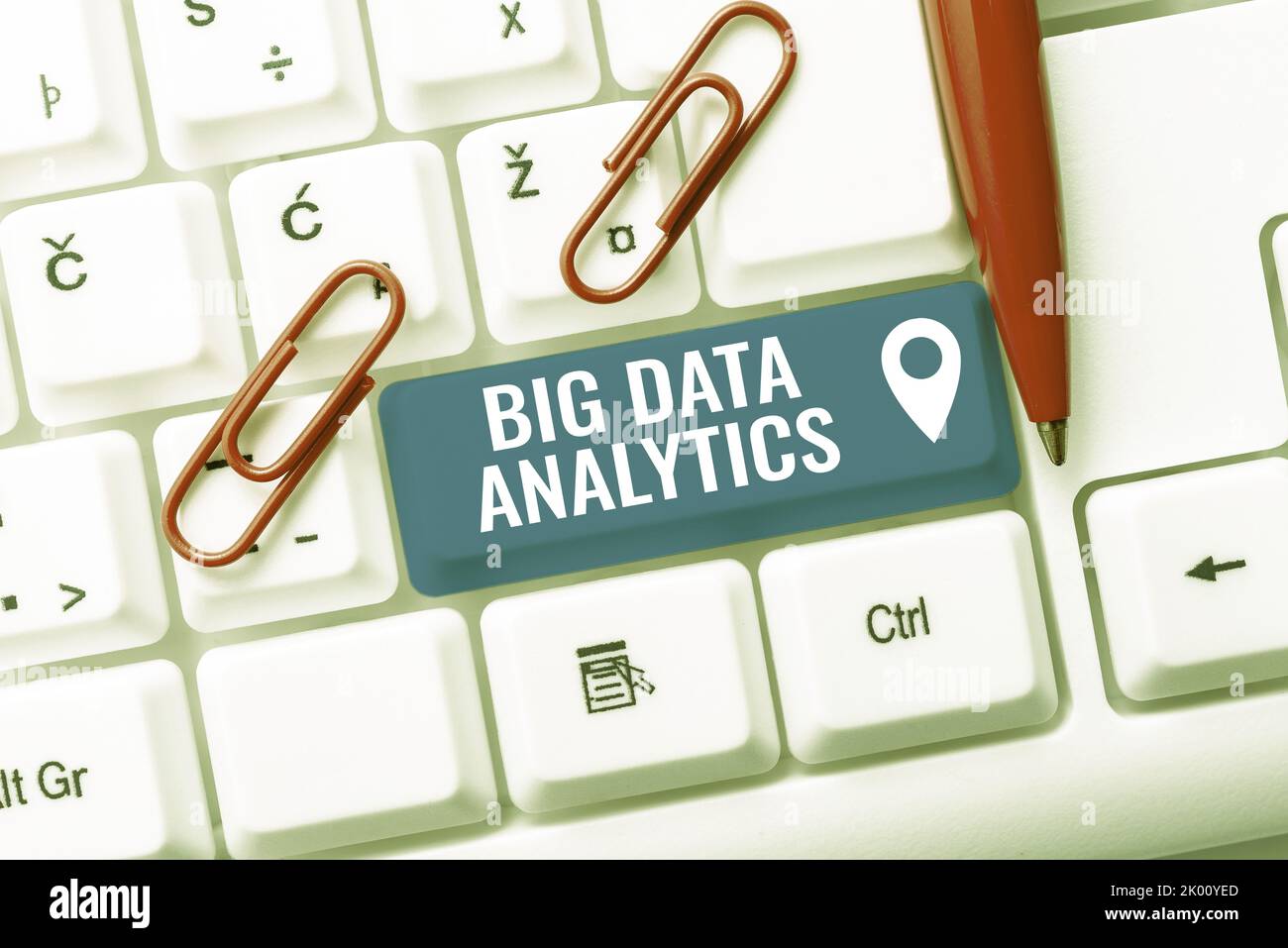 Text sign showing Big Data AnalyticsThe process of examining large and varied data sets ...