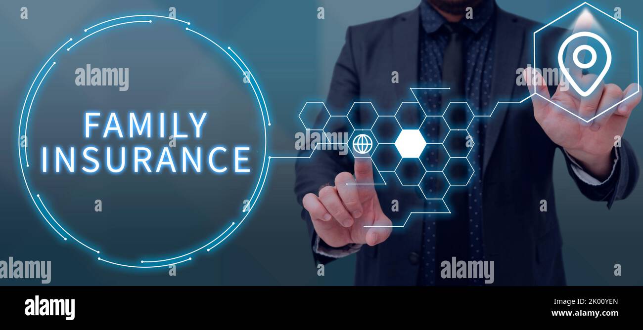 Text showing inspiration Family Insurancepaying a partial or full ...