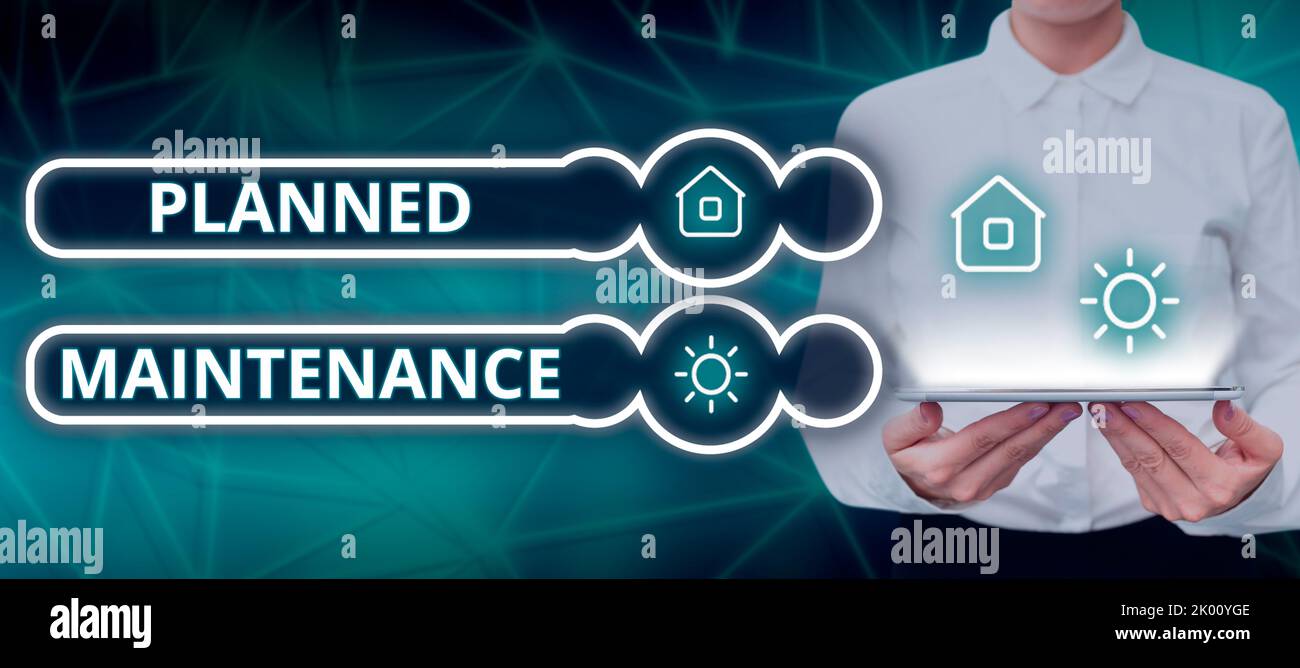 Inspiration showing sign Planned Maintenance. Conceptual photo Check ...