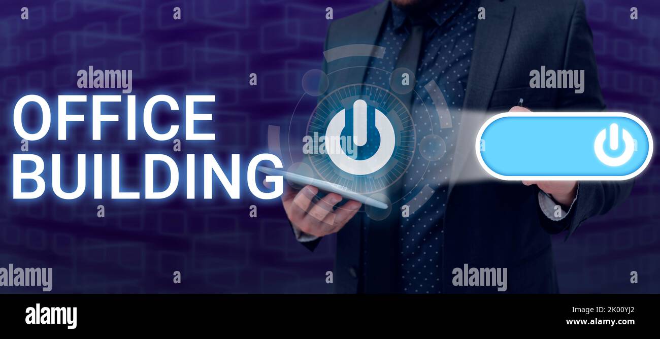 Handwriting text Office BuildingCommercial buildings are used for ...