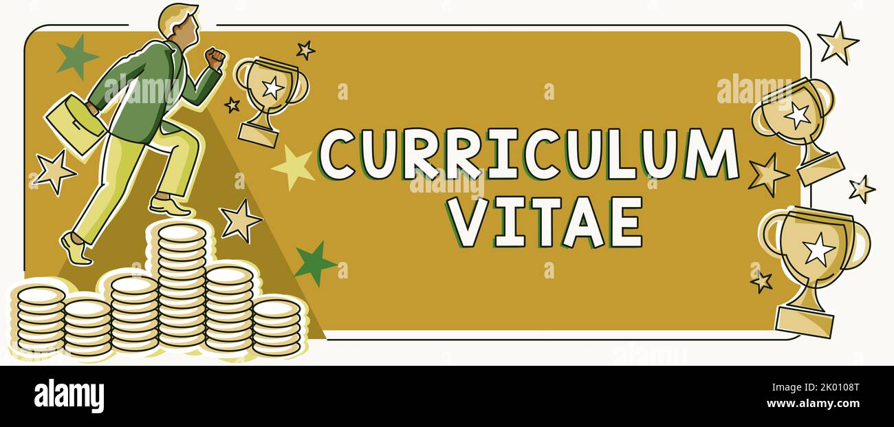 Hand writing sign Curriculum Vitaeoverview of person qualifications for ...