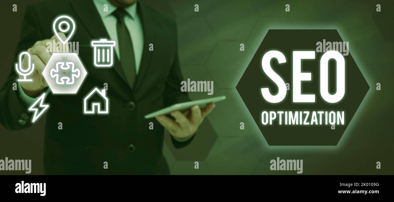 Conceptual Caption Seo Optimizationprocess Of Affecting Online Visibility Of Website Or Page