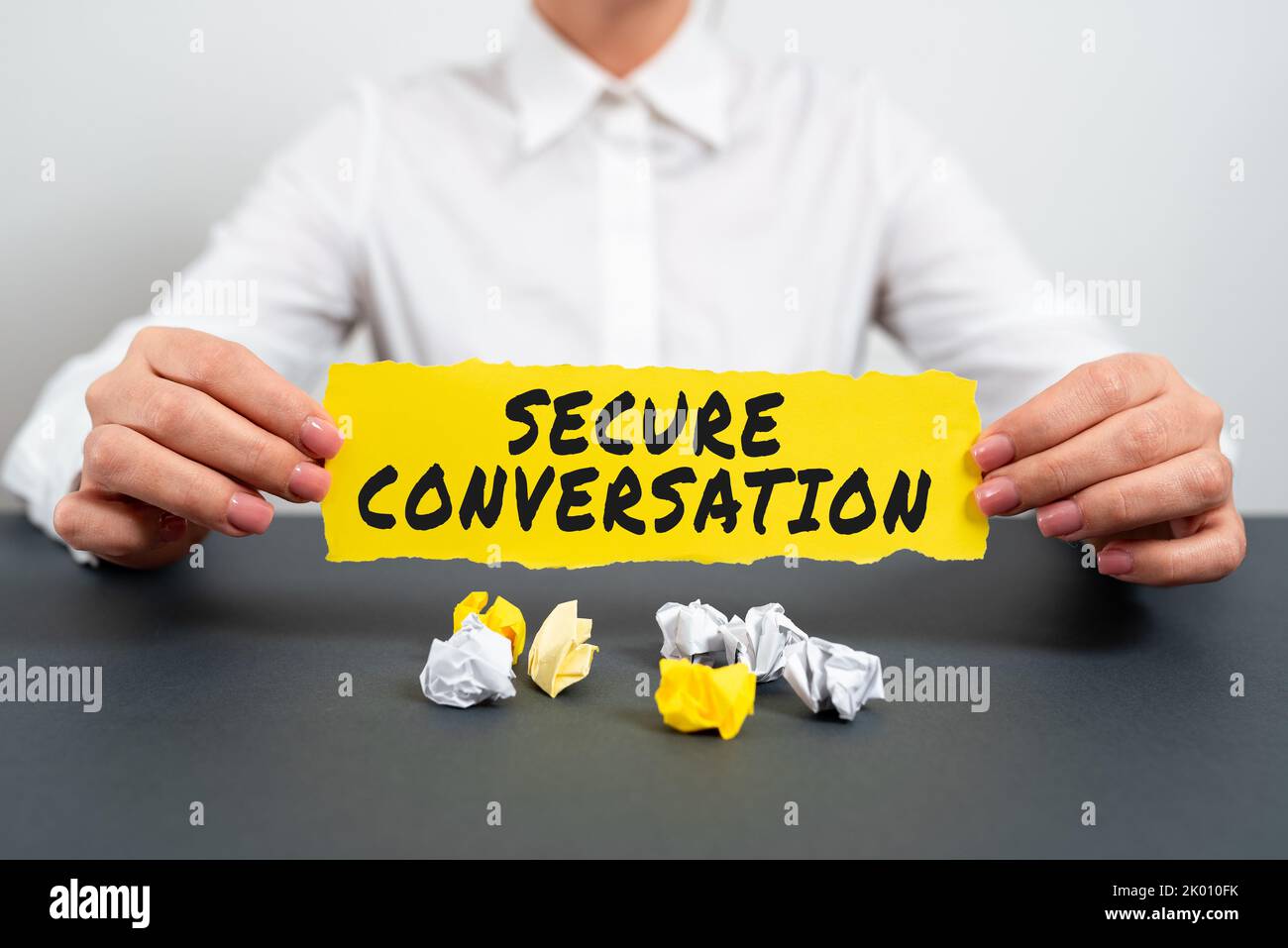 Conceptual display Secure Conversation. Conceptual photo Secured ...