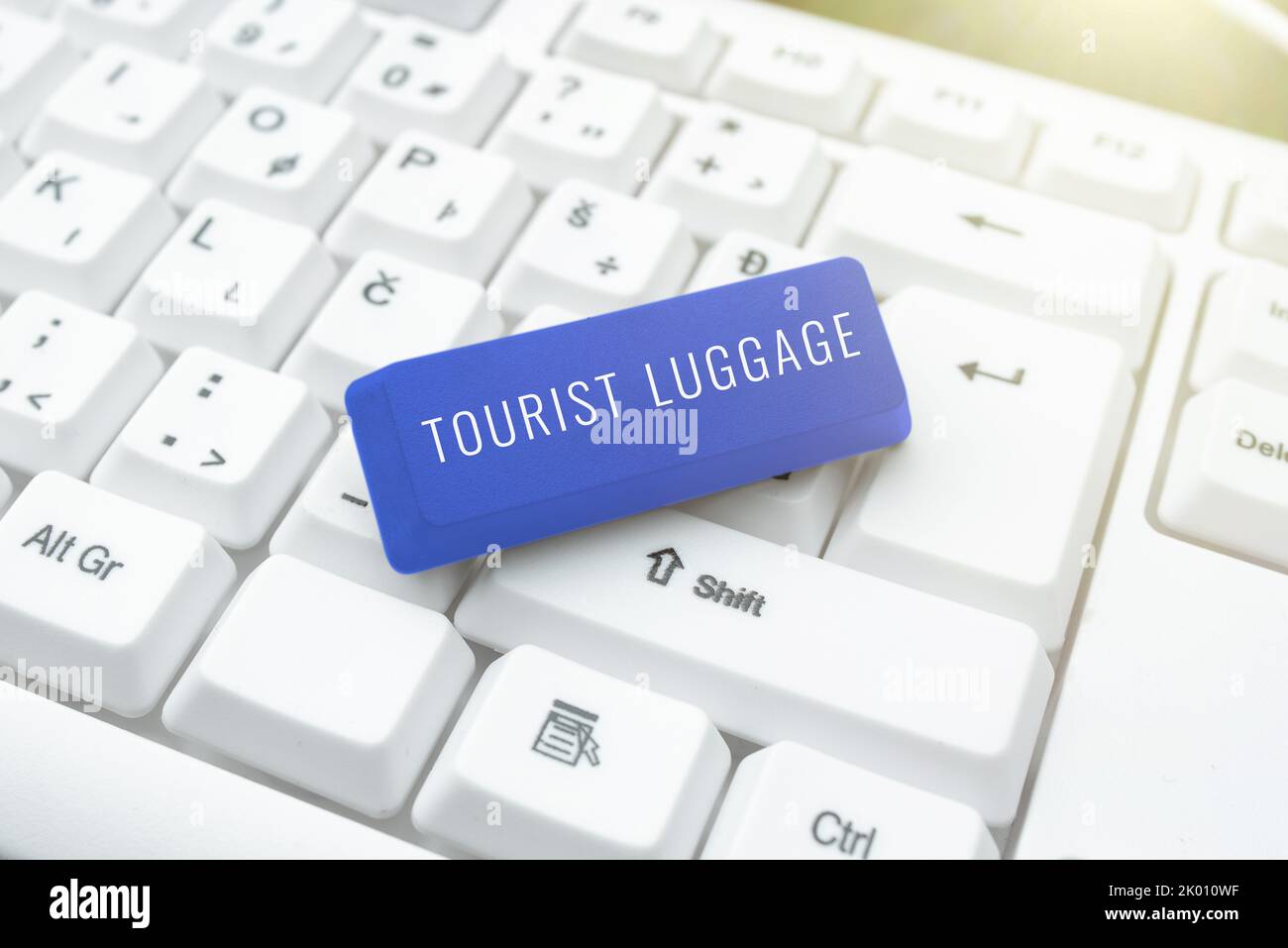 Writing displaying text Tourist Luggagebig bag that contains everything ...