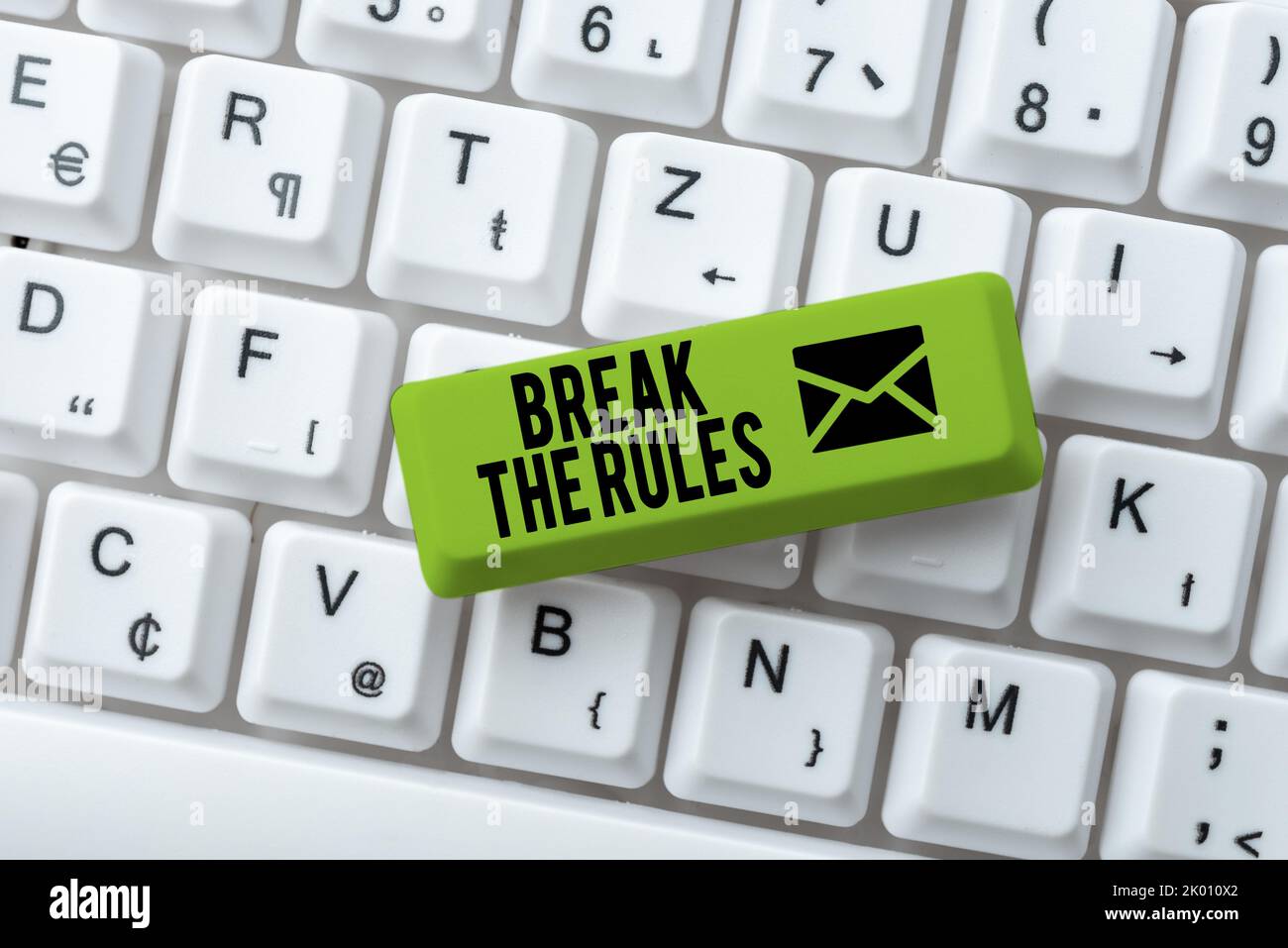 Text caption presenting Break The RulesTo do something against formal ...