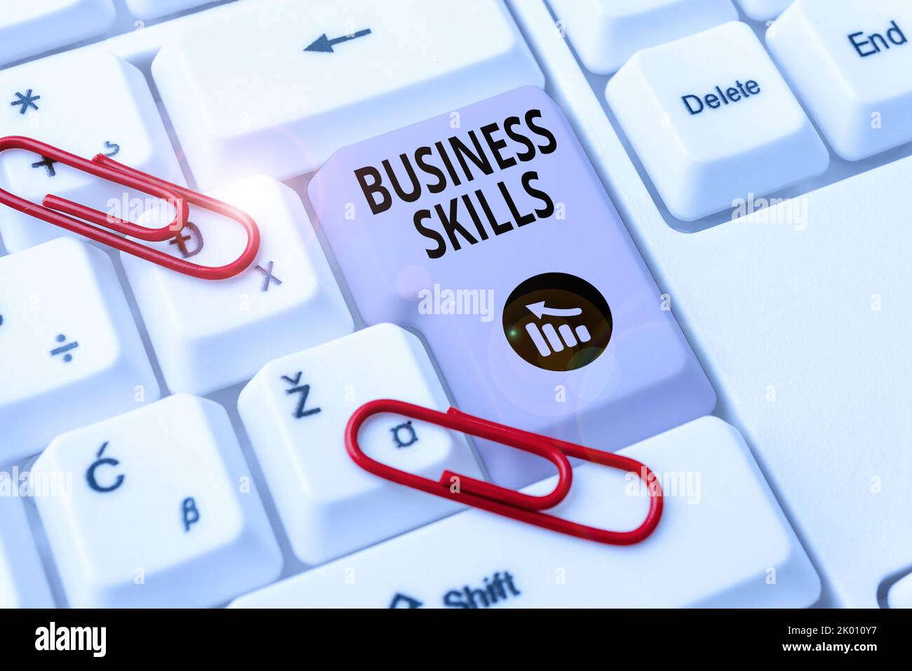 Text showing inspiration Business SkillsAn ability to acquire ...