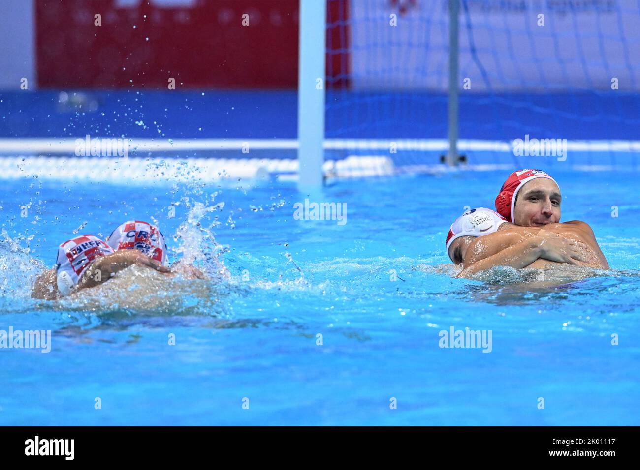 SPLIT, CROATIA - SEPTEMBER 08: Croatian players celebrate the victory ...