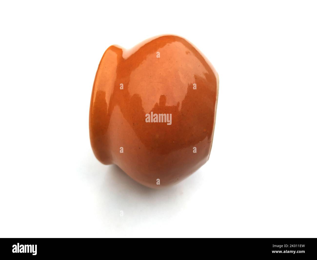 brown clay pot isolated on white background Stock Photo - Alamy